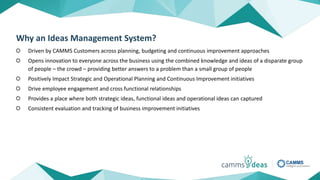 CAMMS Webinar: Leveraging smarter ideas for smarter decisions | PPT