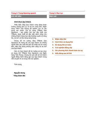 CẨM NANG THẺ TPBANK VISA SIGNATURE | DOCX