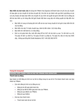 CẨM NANG THẺ TPBANK VISA SIGNATURE | DOCX