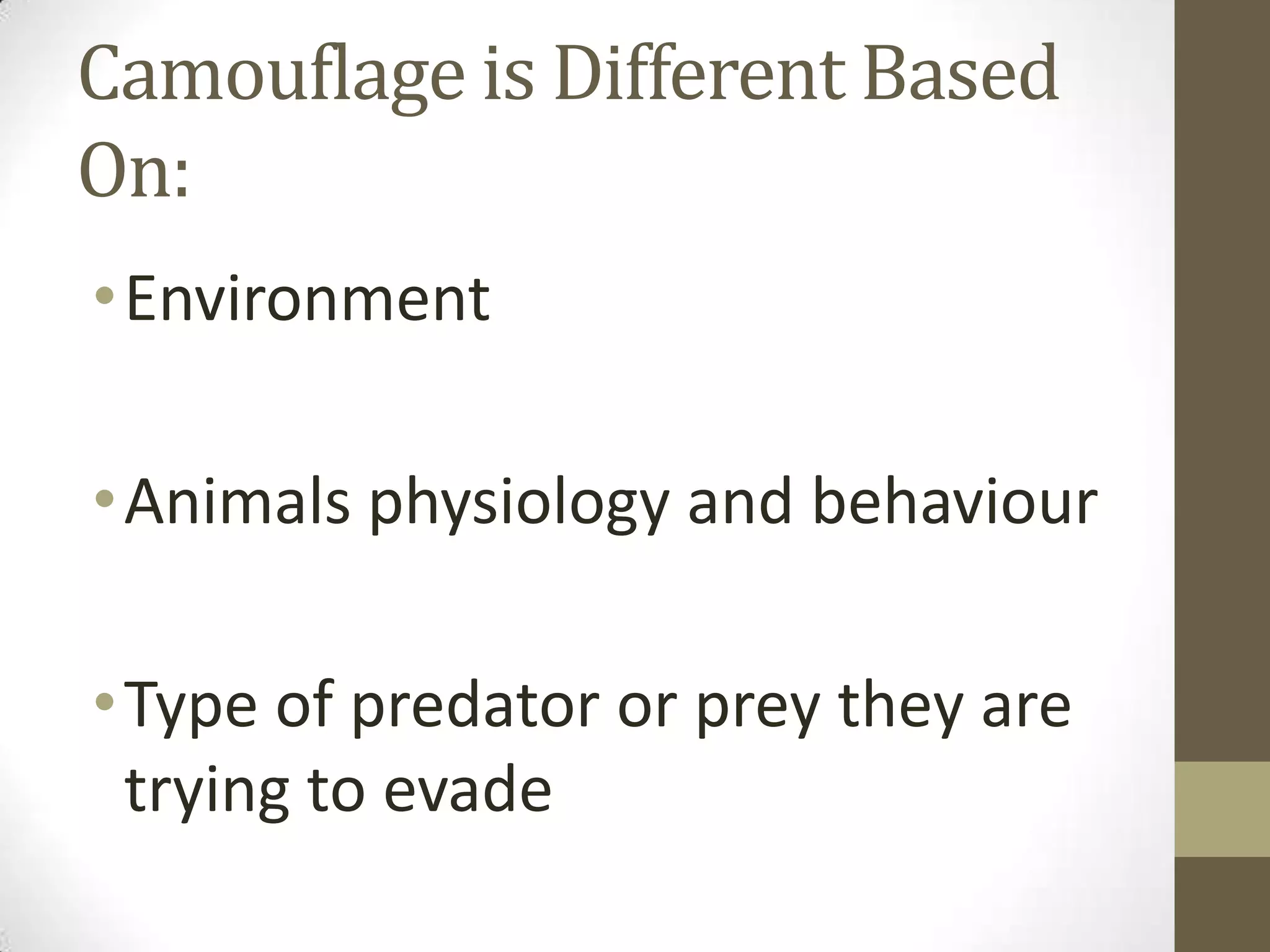 Camouflage and mimicry evolution power point | PPTX