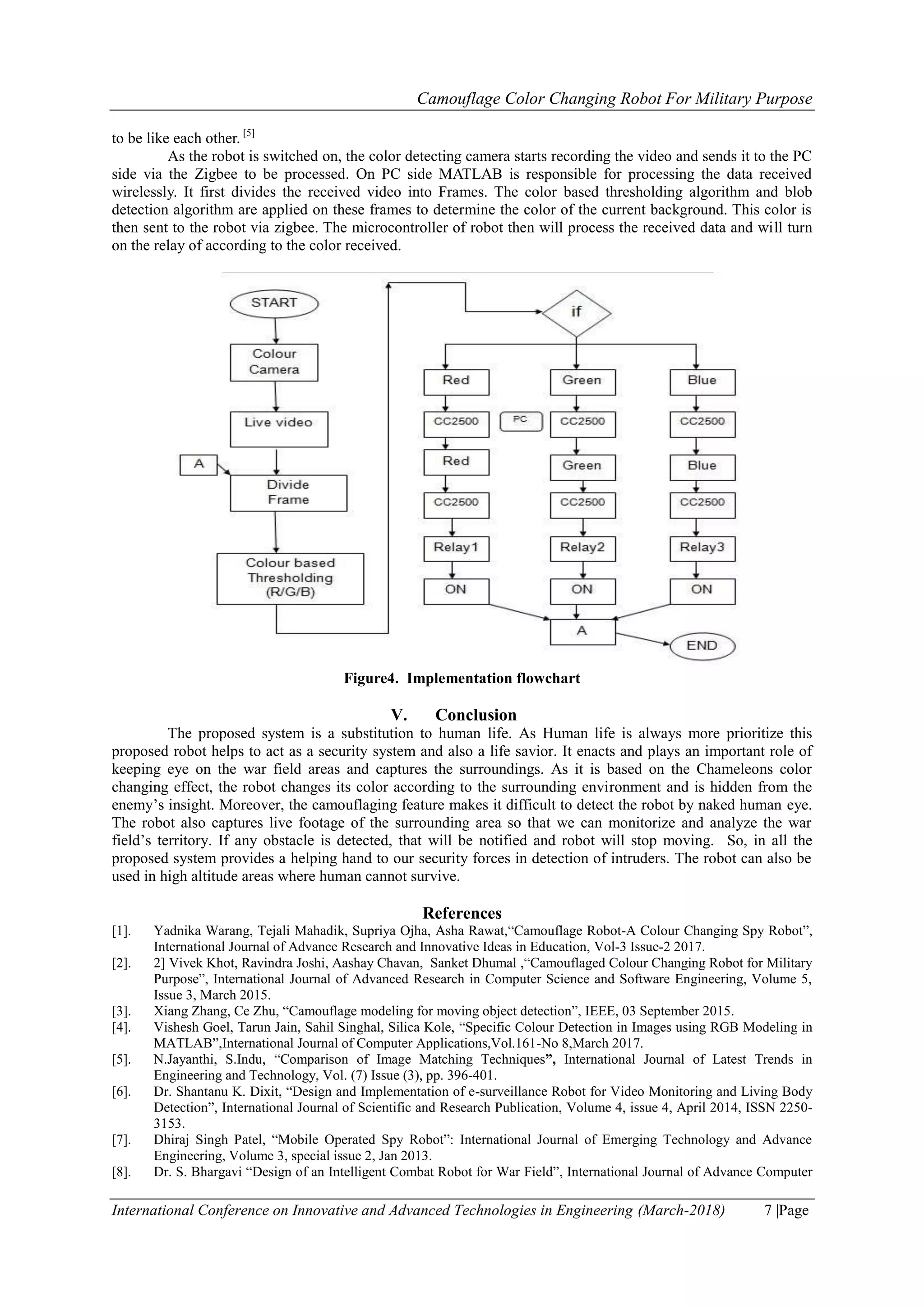 Camouflage color changing robot for miltary purpose | PDF