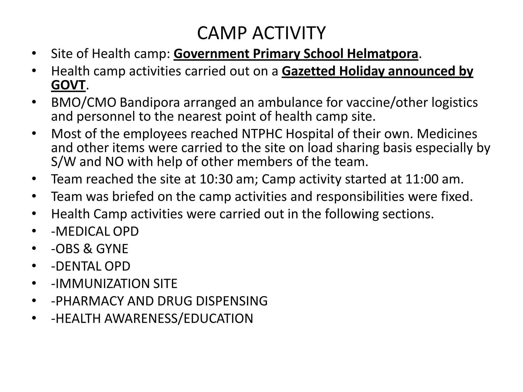 Health Camp | PPTX