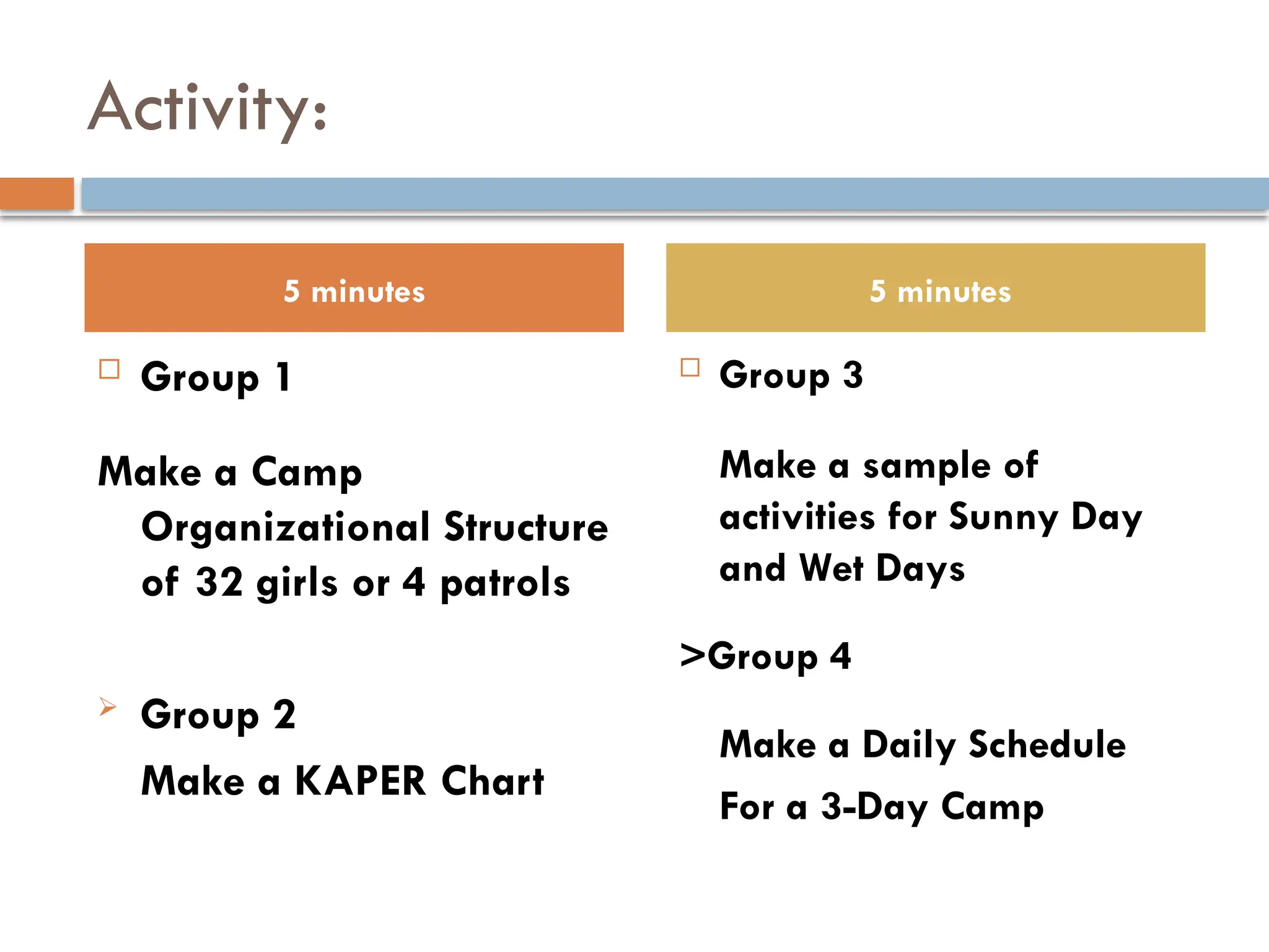 CAMP-ORGANIZATION.pptx a presentation for Girl Scouting | PPTX