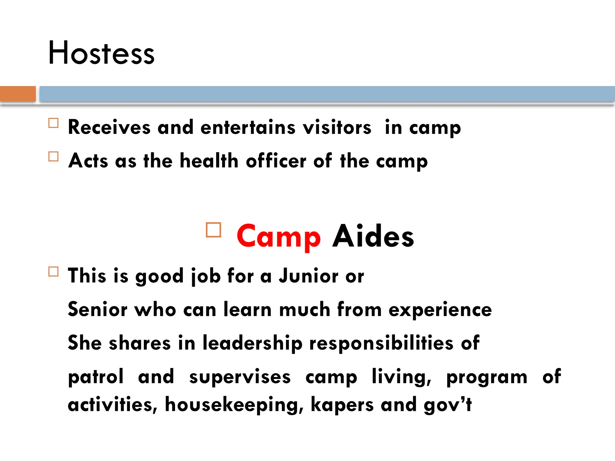 CAMP-ORGANIZATION.pptx a presentation for Girl Scouting | PPTX