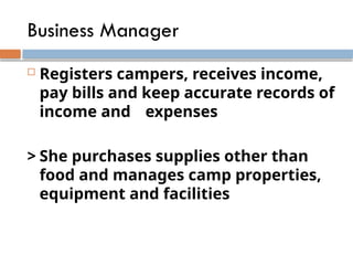 CAMP-ORGANIZATION.pptx a presentation for Girl Scouting | PPT