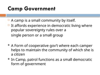 CAMP-ORGANIZATION.pptx a presentation for Girl Scouting | PPT