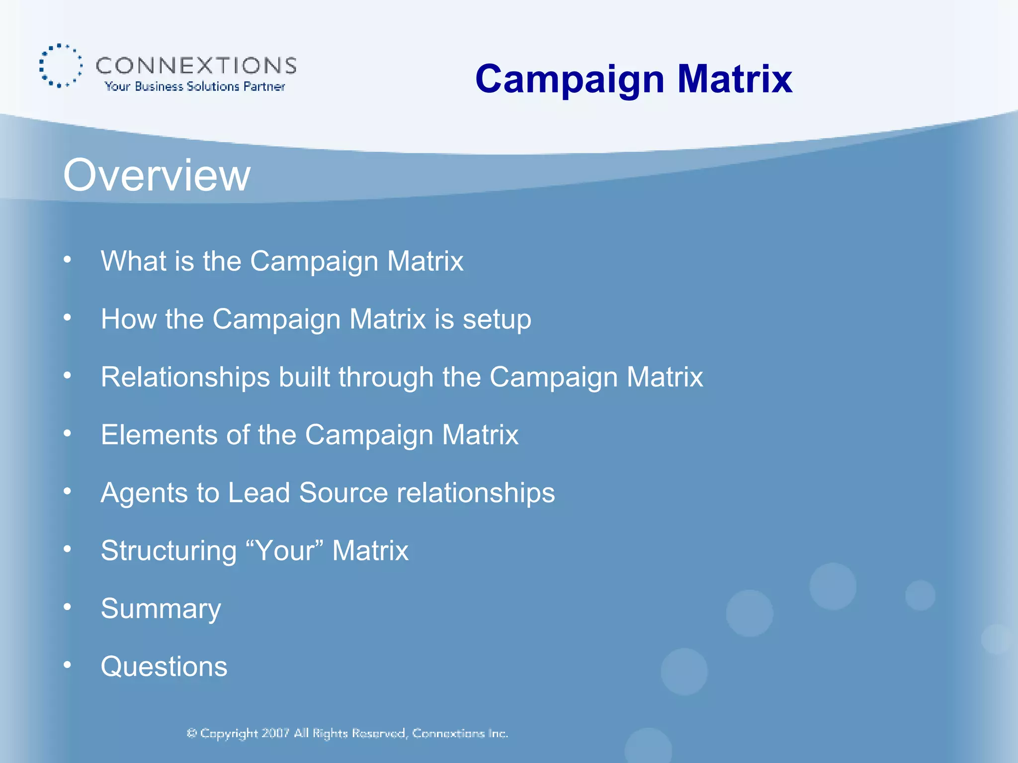Campaign Matrix | PPT