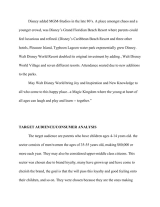 Walt Disney World Campaign Project | PDF