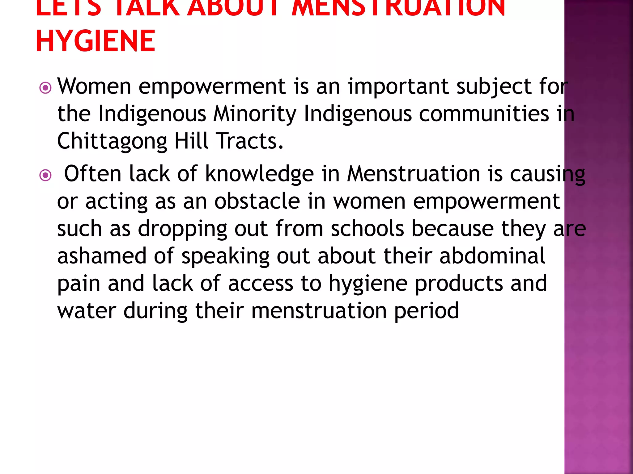 "Campaign for menstruation Hygiene " | PPT