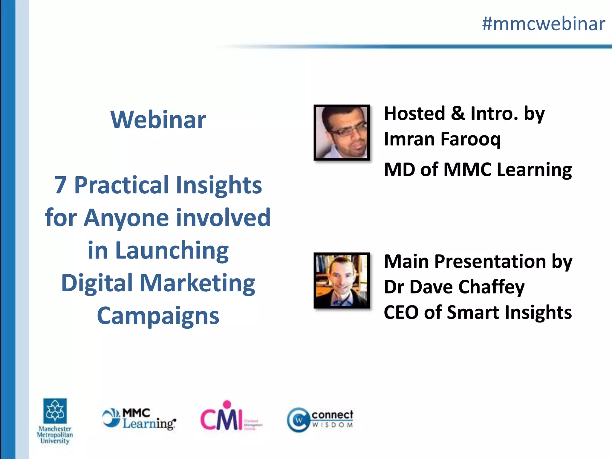 Campaign launch techniques - Dave Chaffey - smart insights | PPT