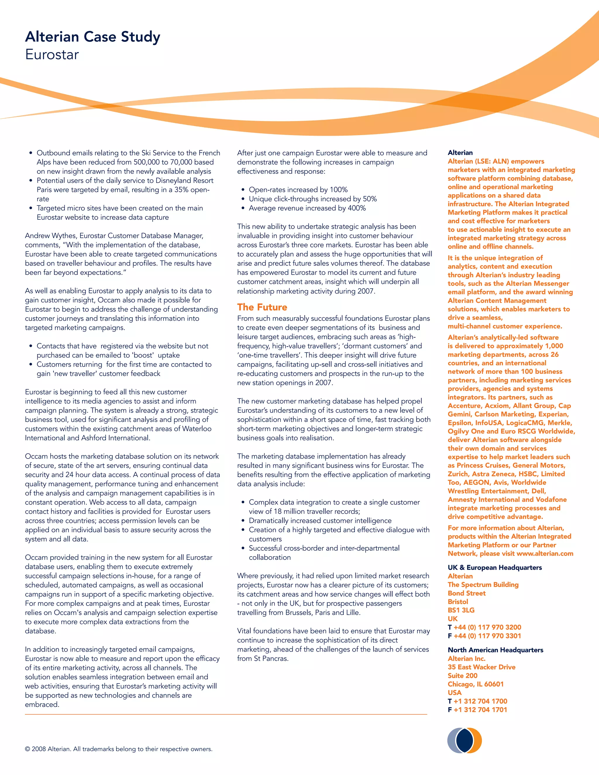 Eurostar Campaign Management | PDF