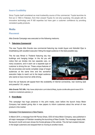 Campaign review (Toyota Corolla Grande) | PDF