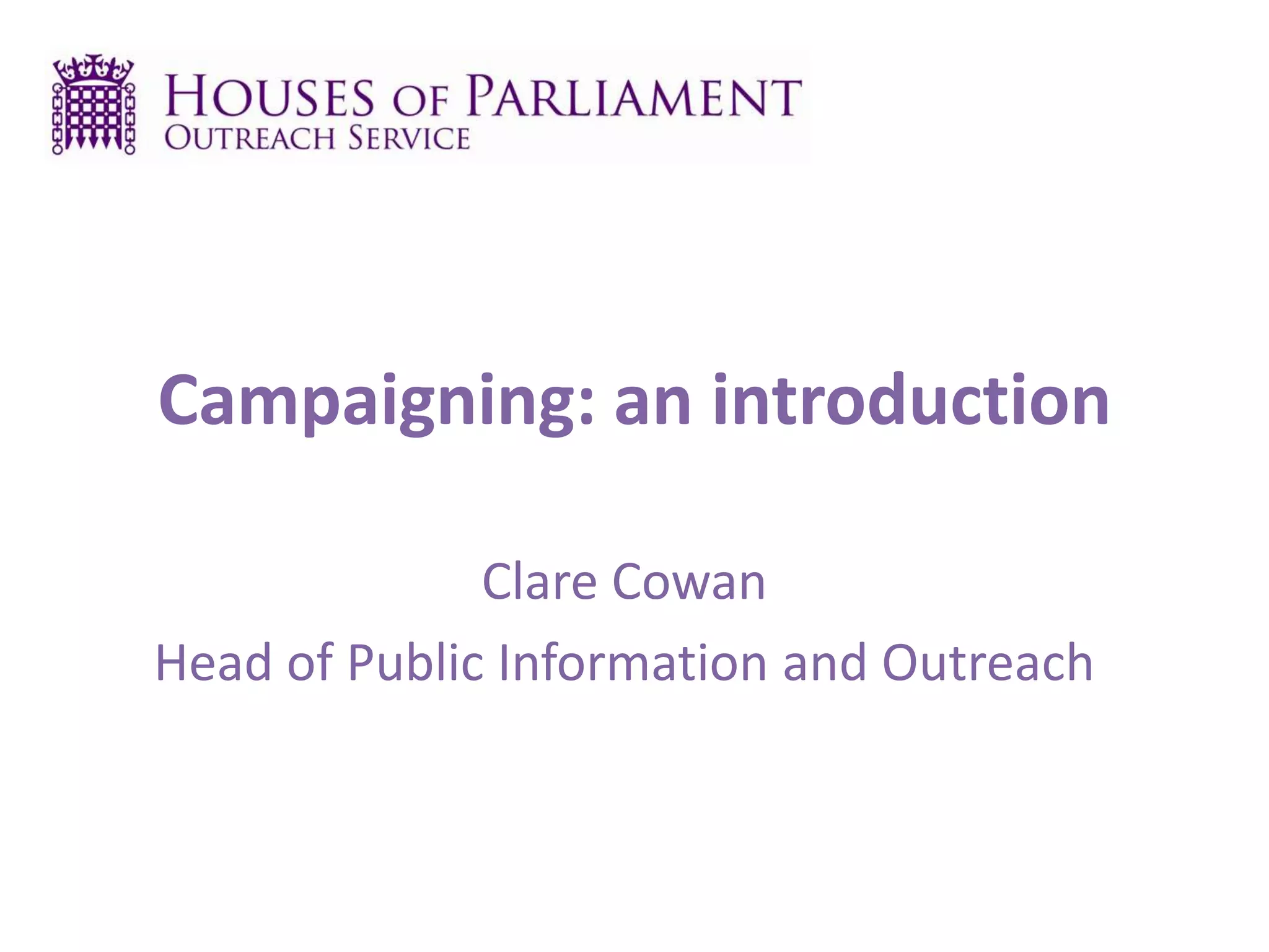 Introduction to campaigning | PPTX