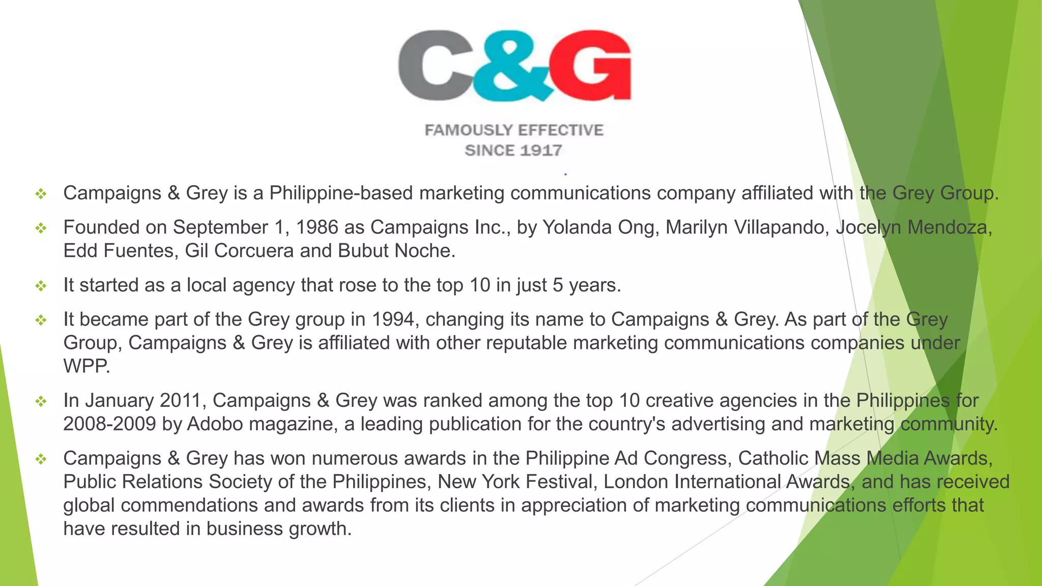 Campaigns and Grey | PPTX | Advertising Industry | Industries
