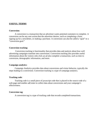 Campaign setup in msn | PDF