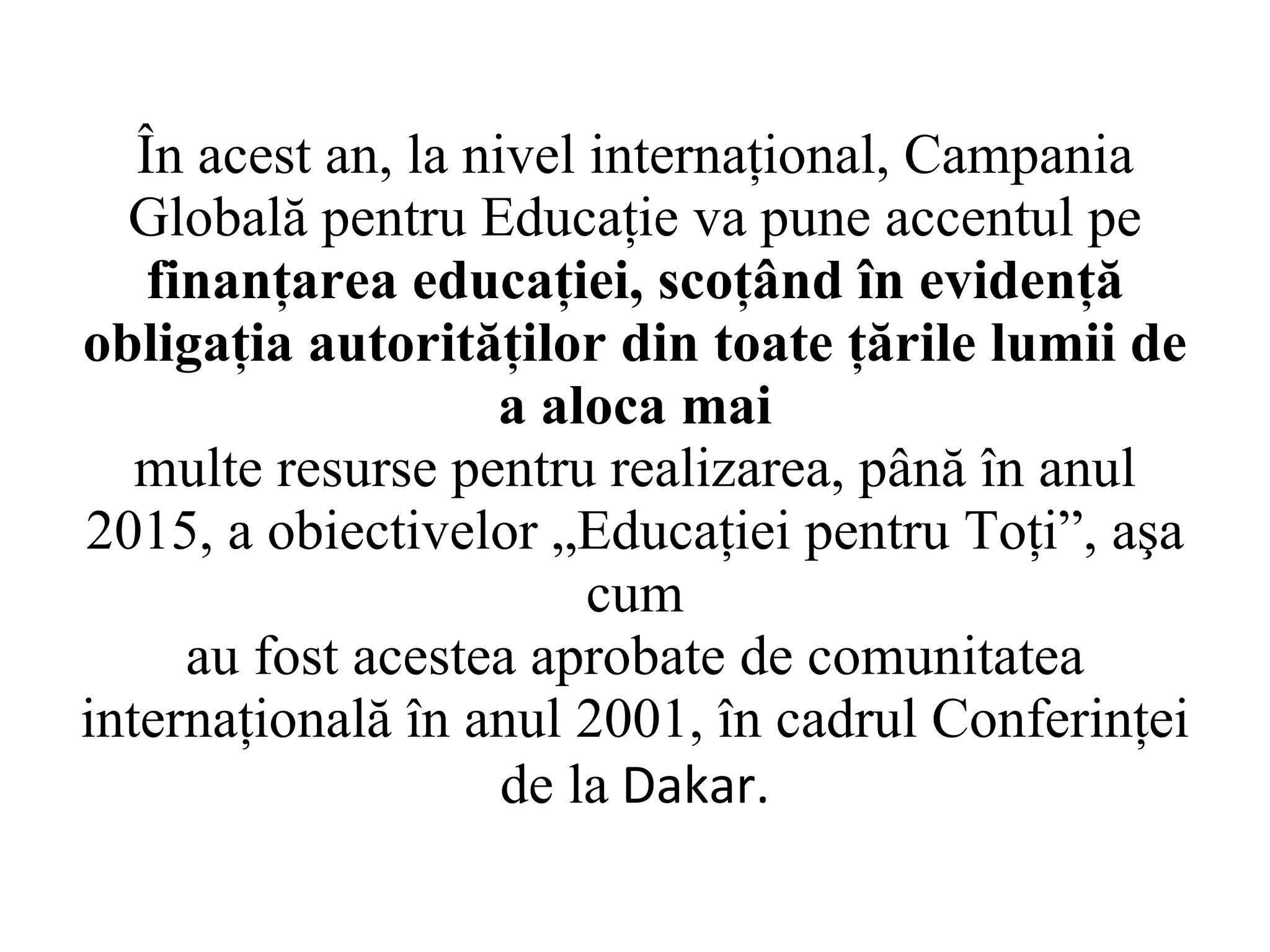 Campania globala pentru educatie | PPS