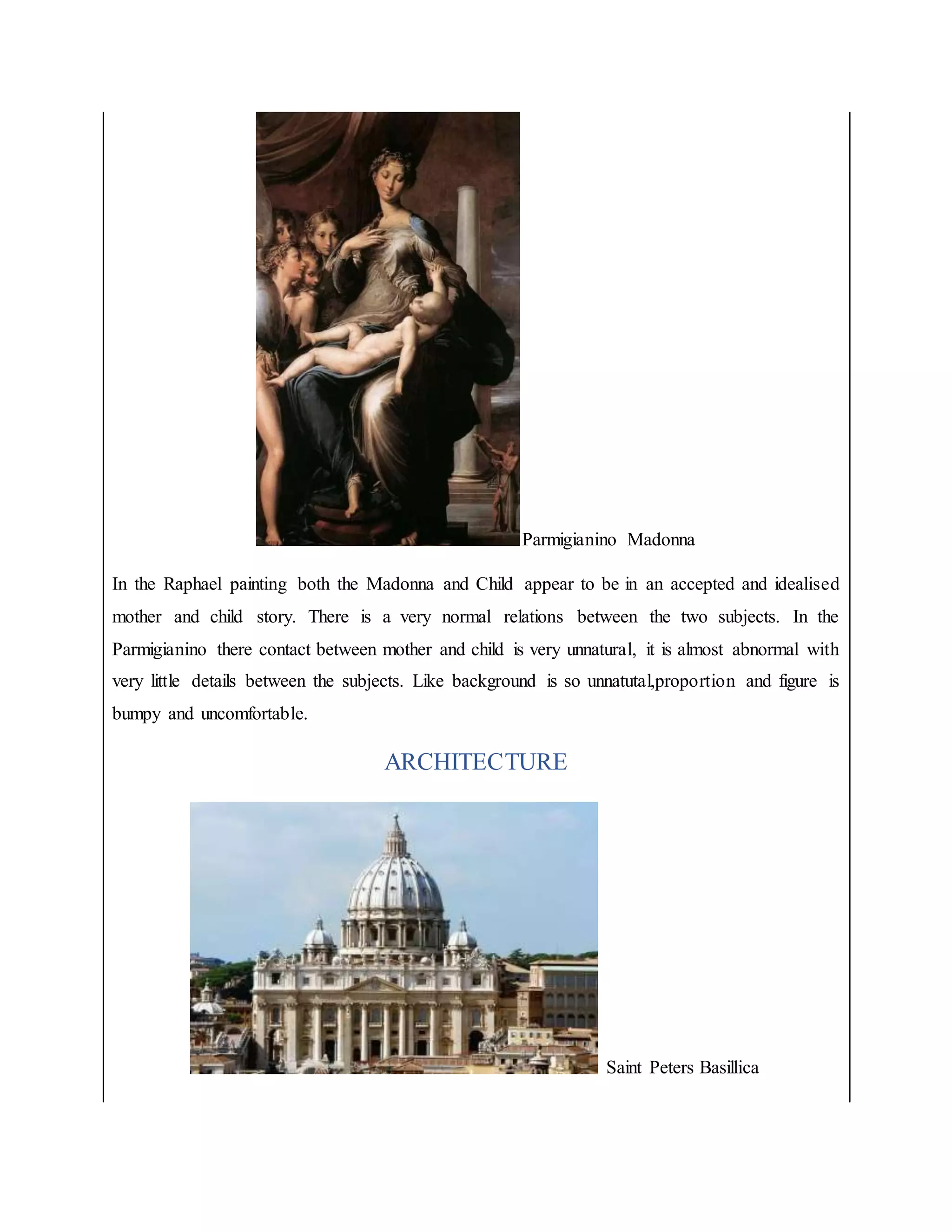 Camparision between renaissance and mannerism | DOCX | Fine Art