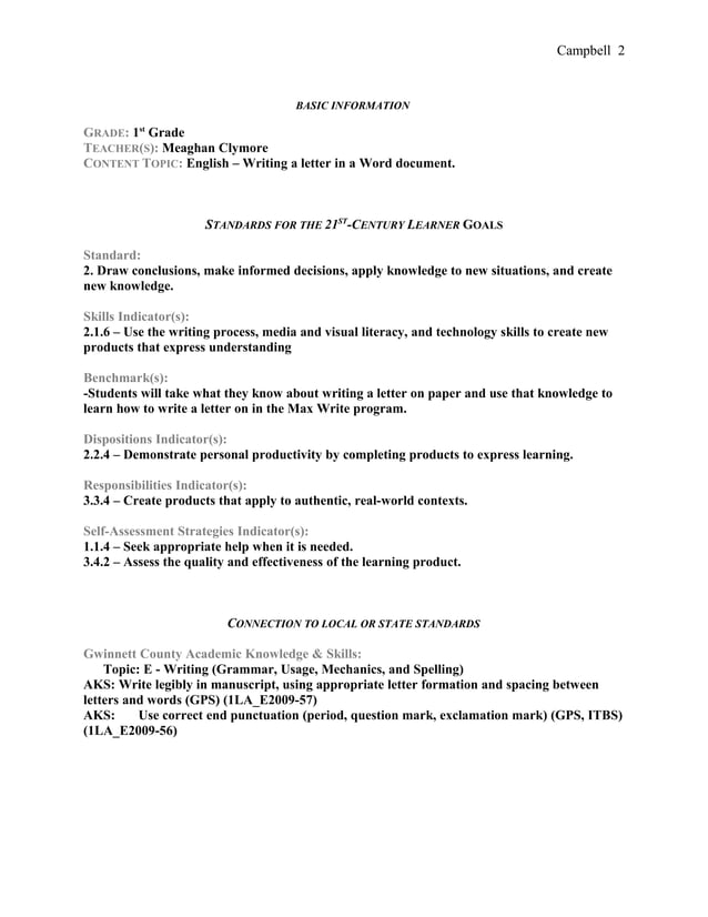 Information Literacy Lesson Plan | PDF