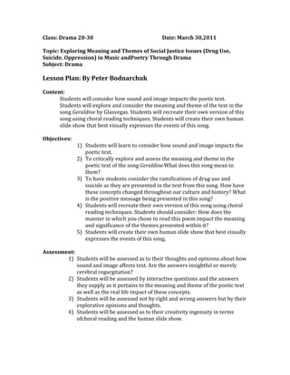 Drama Lesson: Geraldine | DOCX