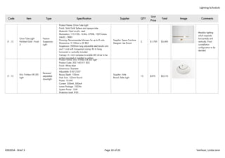 Lighting Schedule | PDF