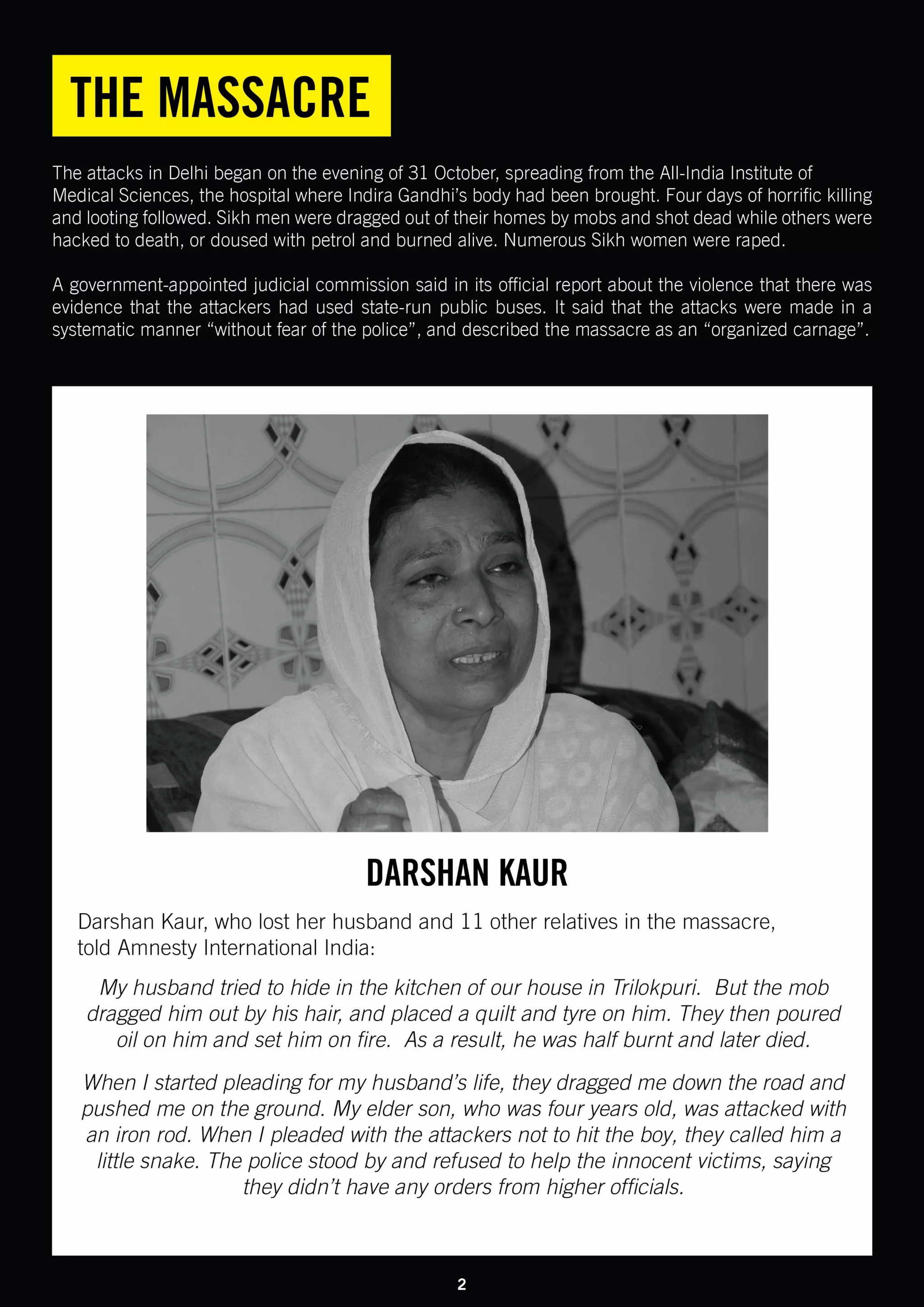 Amnesty International India Campaign Digest: 1984 Sikh Massacre | PDF