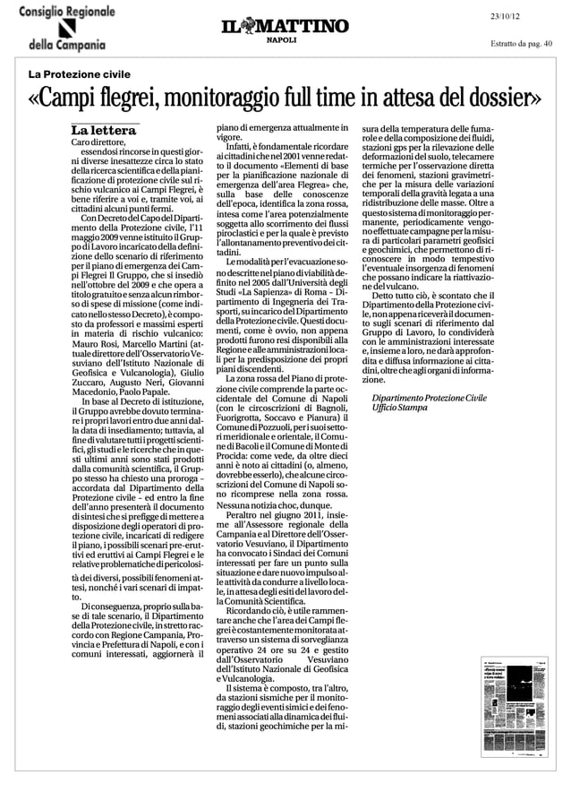 Campi flegrei, monitoraggio protezione civile e piano evacuazione | PDF
