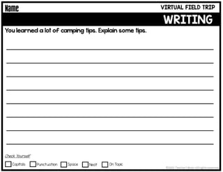 Camping Virtual Field Trip with fun activities for students | PPT