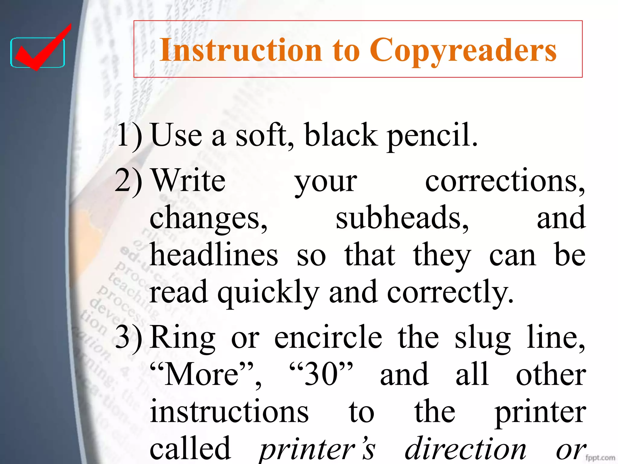 Copy Reading (Campus Journalism) | PPTX