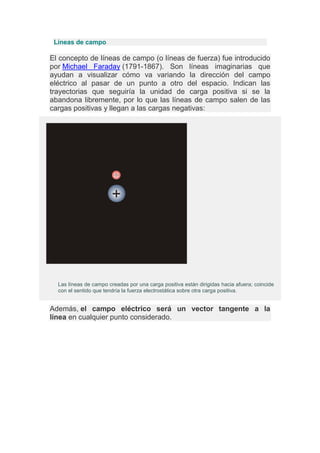 Campo eléctrico y lineas de fuerza. | DOCX