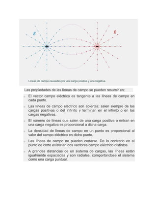 Campo eléctrico y lineas de fuerza. | DOCX