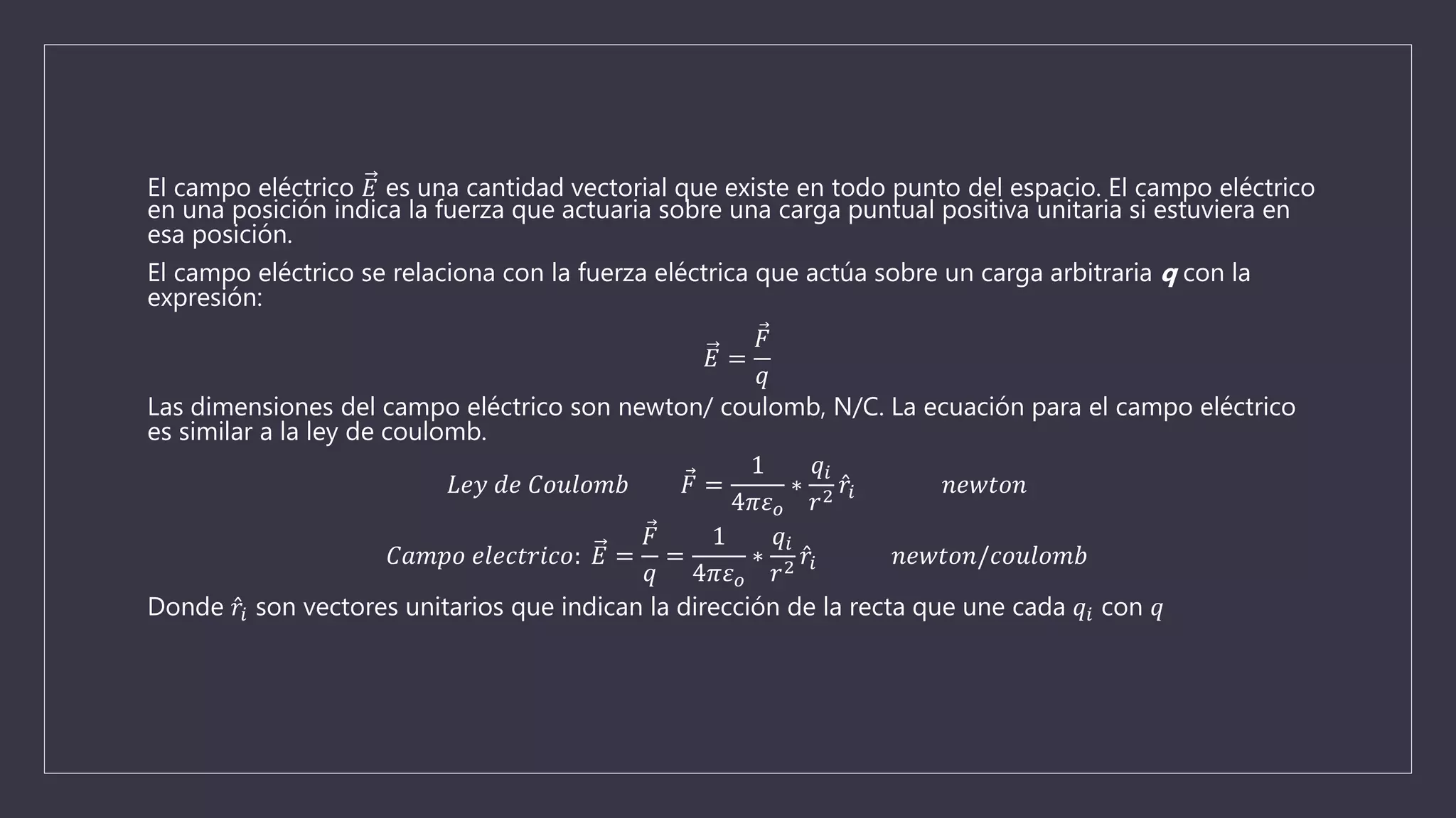 Campo electrico de cargas puntuales | PPTX | Physics | Science