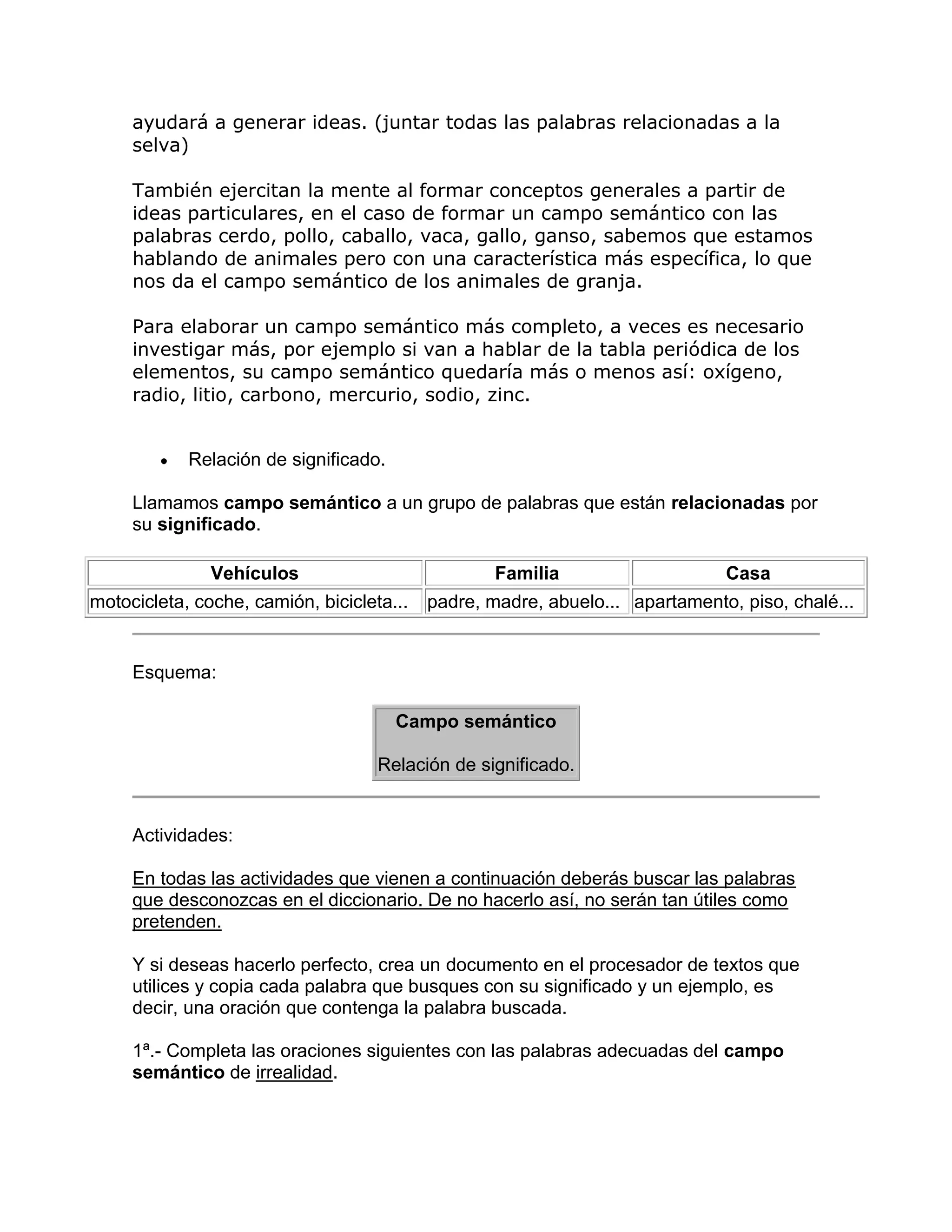 Campo semantico | DOCX