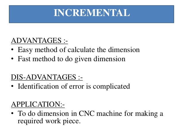 Absolute and incremental in CAD & CAM