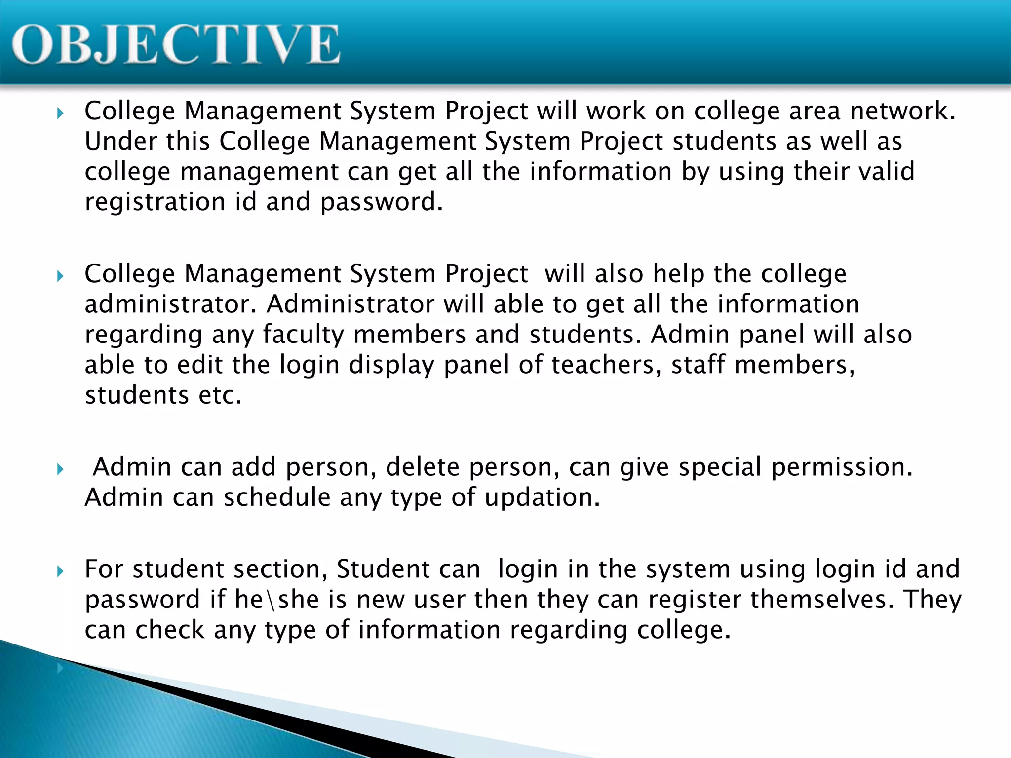 College Administration Management System | PPTX