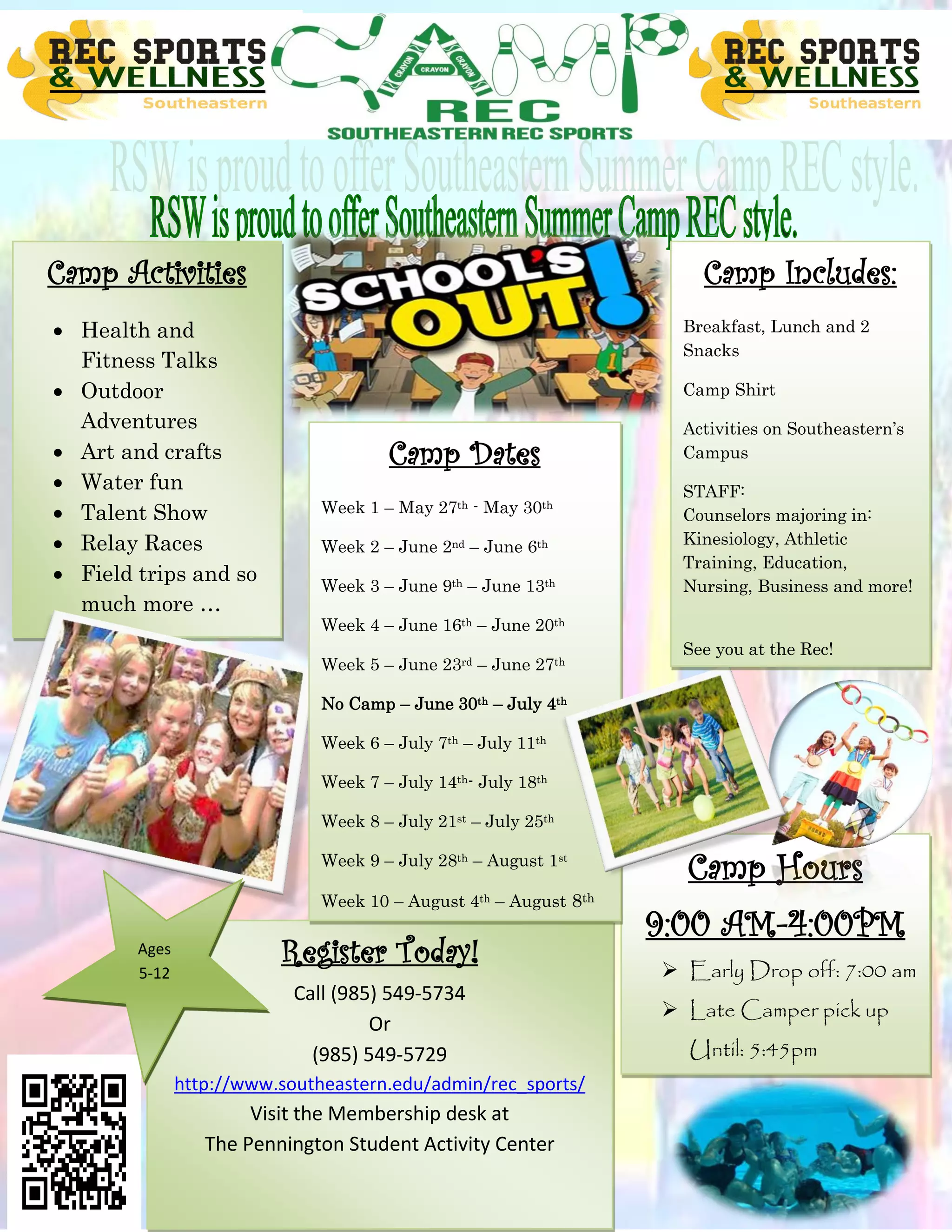 Southeastern's Camp Rec 2014 Informational Flyer | PDF