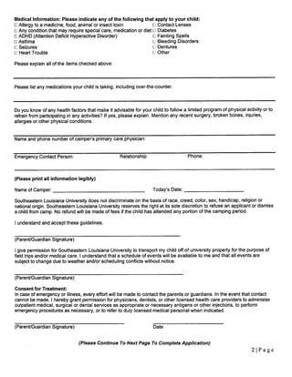 Camp rec registration packet fy 14 - w themes payment form | PDF