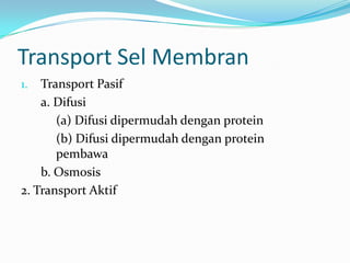 IDK 1 (Ilmu Keperawatan Dasar 1) : transport trans membran Difusi ...