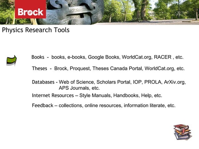 Brock University Library Physics Presentation March 23 2010 | PPT