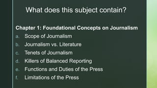 Introduction to Campus Journalism: Parts of the Campus Paper | PPTX