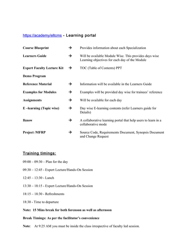 Campus associate training program guideline doc | DOC