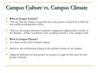 Campus culture and organization | PPT