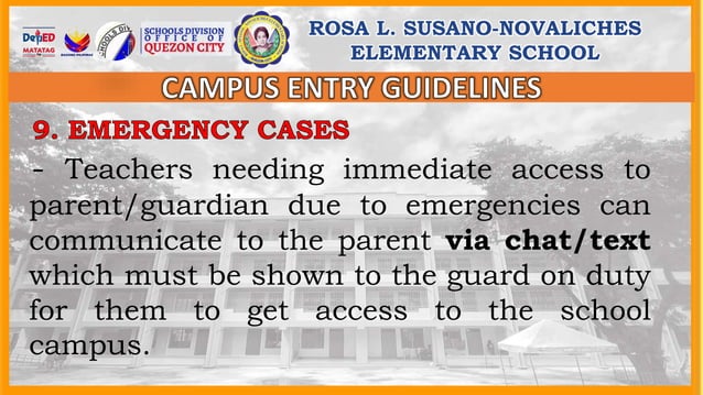 CAMPUS ENTRY RESTRICTION GRADE 5. DAPAT TANDAAN NG MGA TAGA RLSNES | PPT