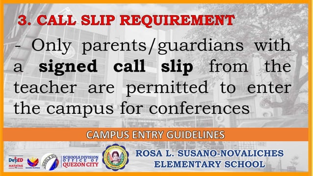 CAMPUS ENTRY RESTRICTION GRADE 5. DAPAT TANDAAN NG MGA TAGA RLSNES | PPT