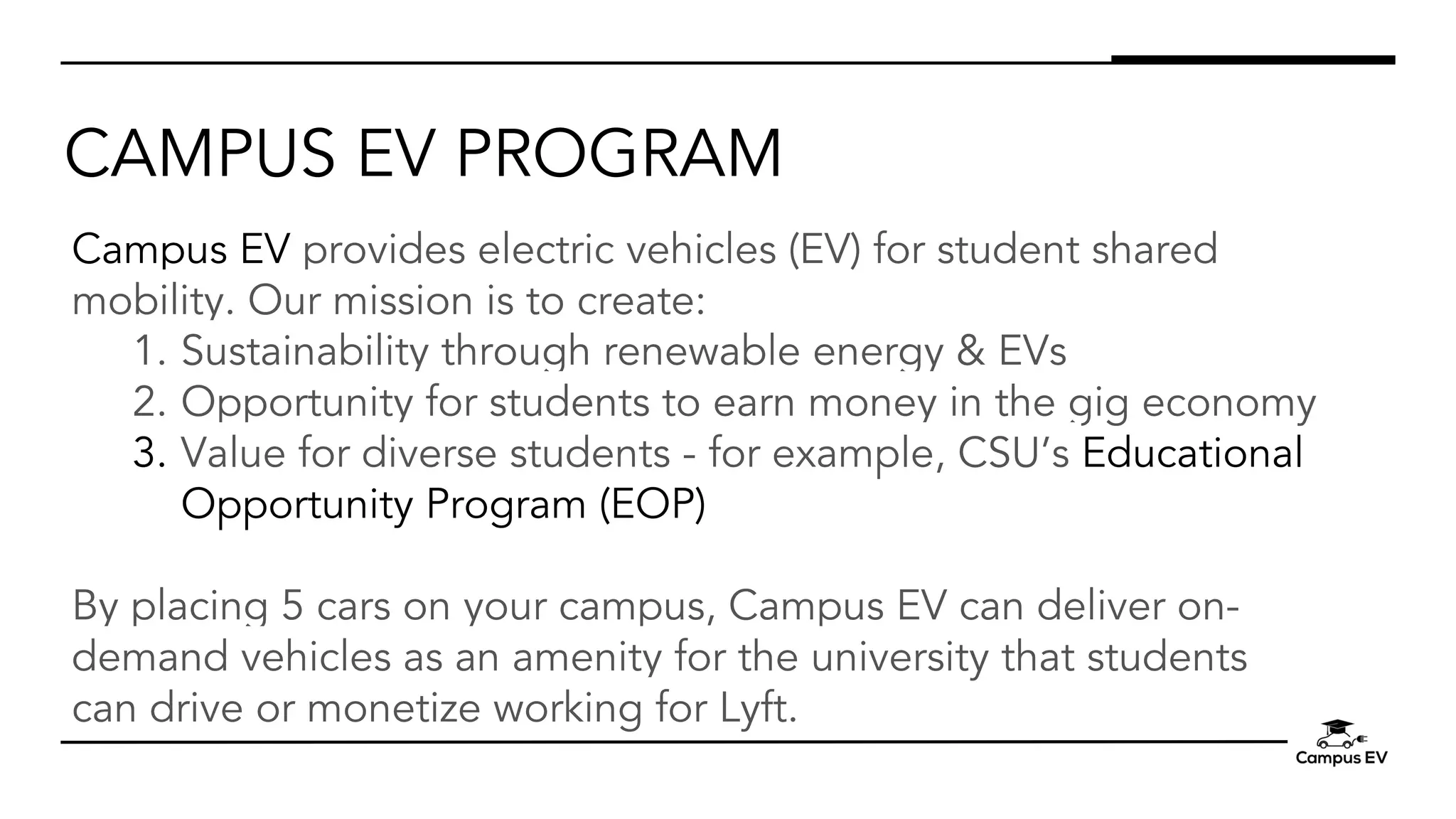 Campus ev car sharing proposal | PPT