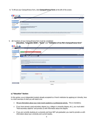 Campus France Application instructions in English | PDF | Travel ...