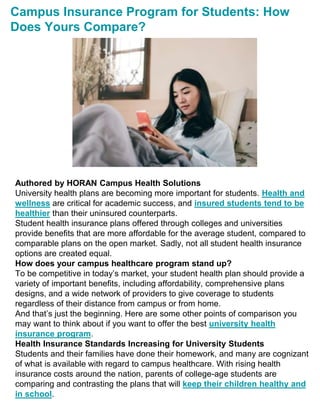 Campus Health Solutions and Student Insurance Consulting by HORAN ...