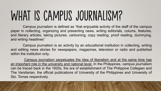 Basics of Campus Journalism | PDF