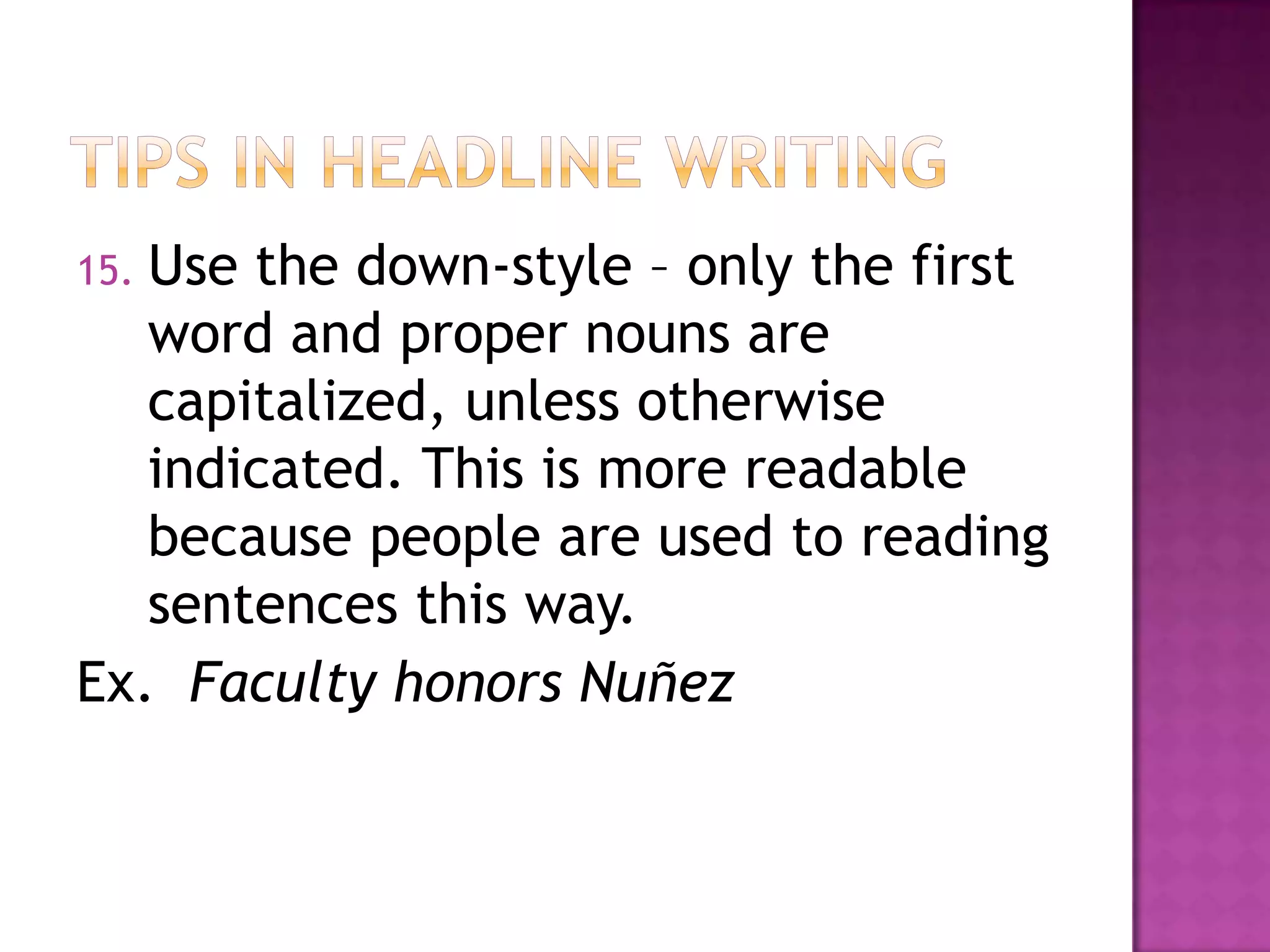 Campus journalism - copyreading and headline writing | PPSX