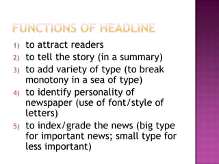 Campus journalism - copyreading and headline writing | PPSX