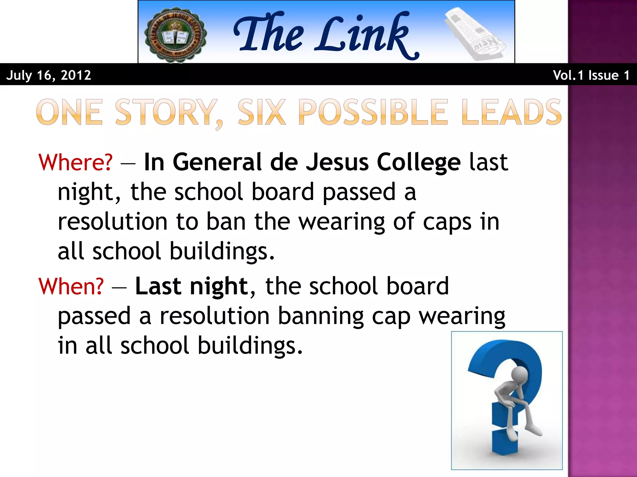 Campus Journalism - News Writing | PPSX